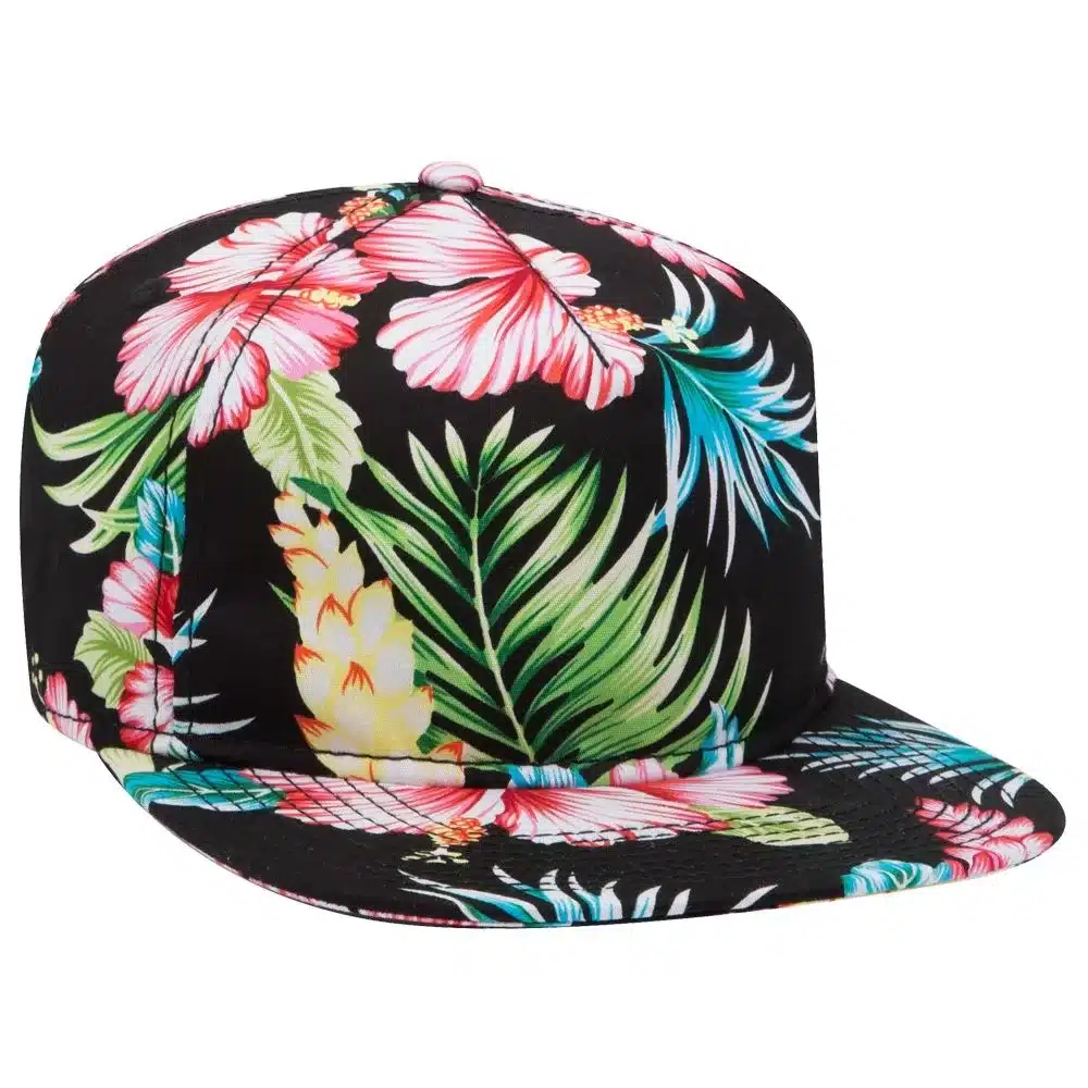 Five Panel Hawaiian Cotton Twill Snapback Cap 001 - Fast Caps